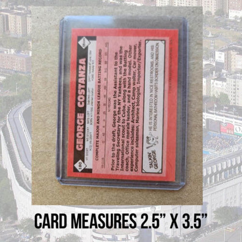 Seinfeld George Costanza 1986 Retro Style Baseball Card New York Parody ...