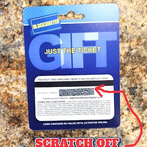 Blockbuster Prank Gag Gift Cards (4), Great for Birthdays Christmas ...