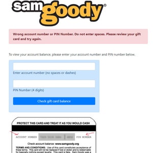 Sam Goody Prank Gag Gift Card - Birthdays Christmas Graduation Gag Gift ...