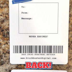 Blockbuster Prank Gag Gift Cards (4), Great for Birthdays Christmas ...