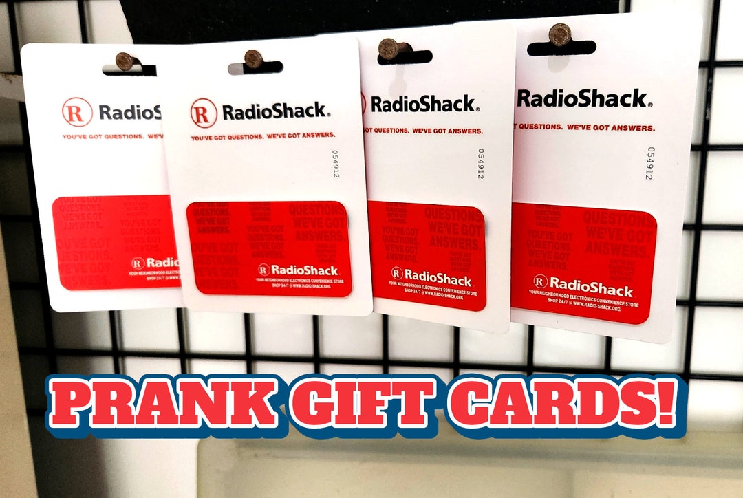 Radio Shack Prank Gag Gift Cards (4), Great for Birthdays Christmas ...
