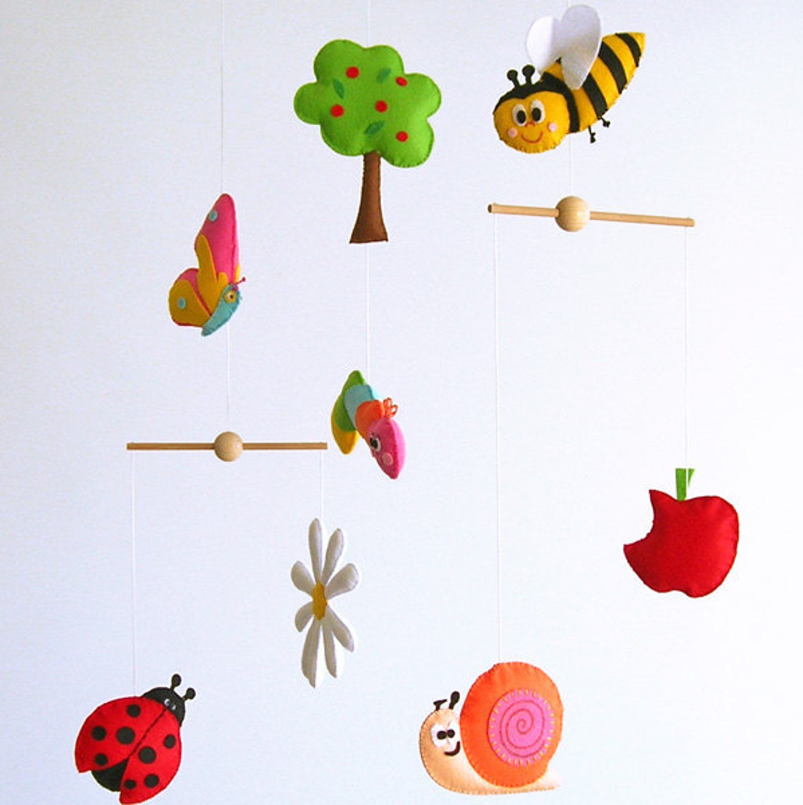 Very Cute Nature and Garden Deco Mobile. Choose Your Colors for an ...