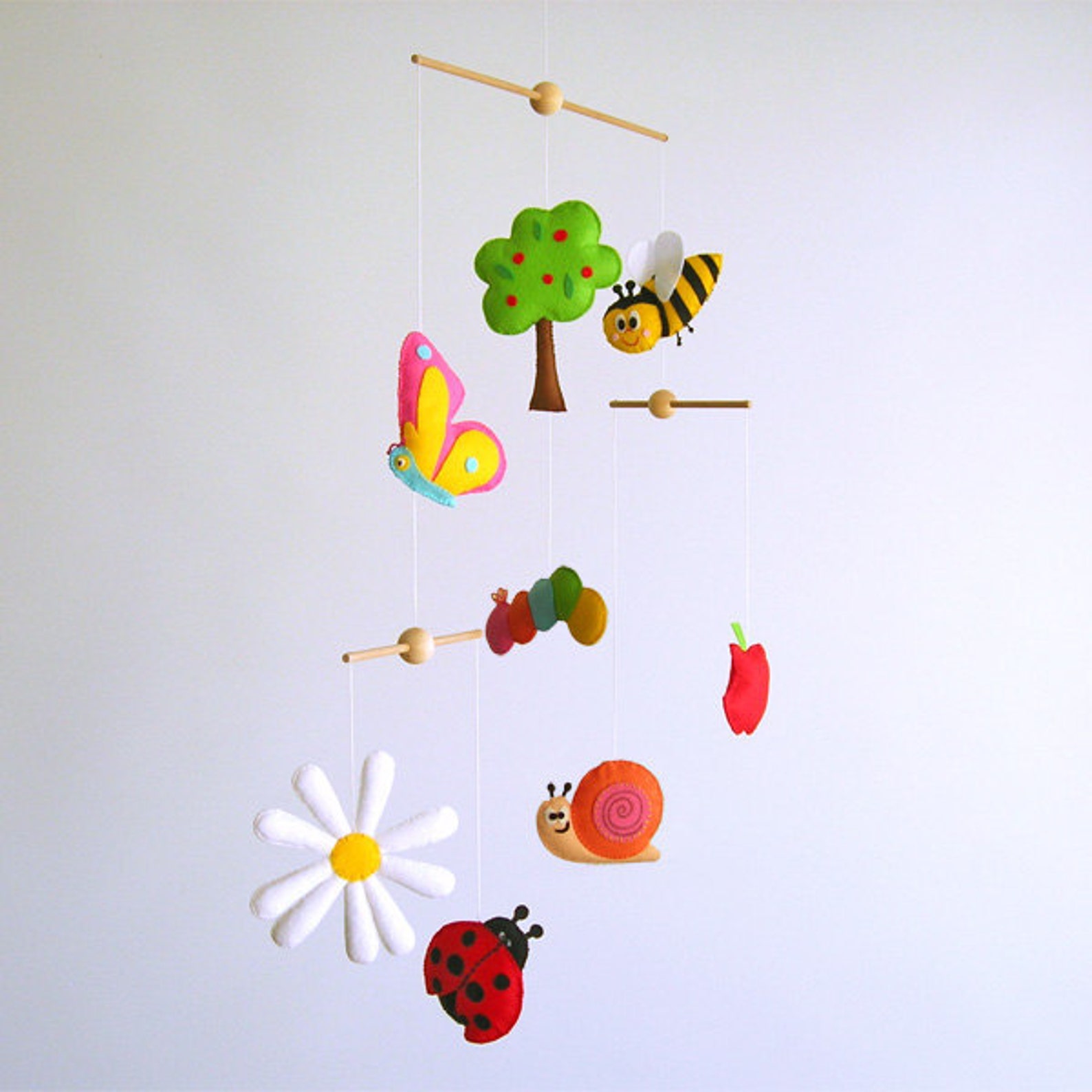 Very Cute Nature and Garden Deco Mobile. Choose Your Colors for an ...