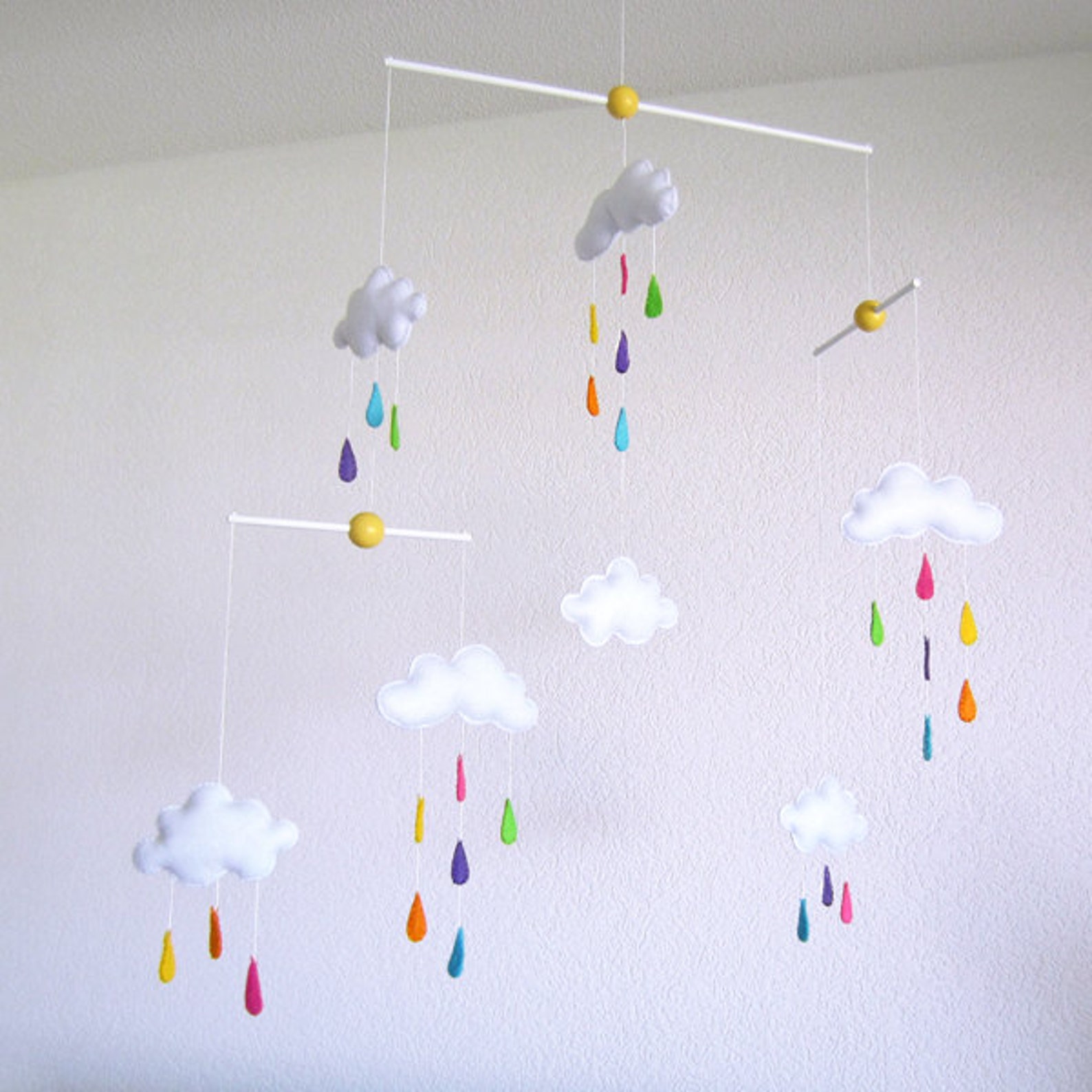 Lovely and Poetic Clouds and Rain Drops, Baby Crib Deco Mobile. Choose ...