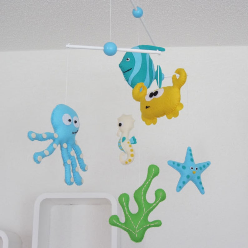 Ocean Deco Mobile - Lovely Sea Animals - Choose Your Colors for an ...