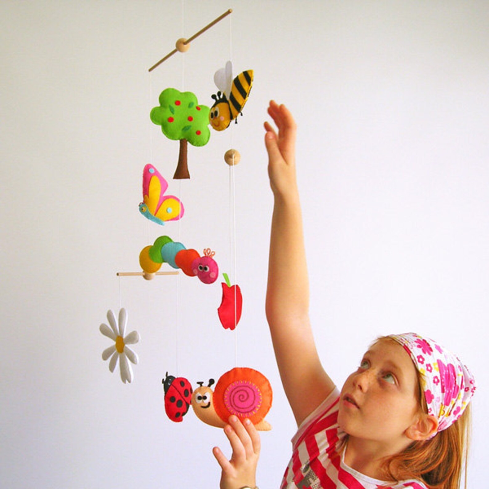 Very Cute Nature and Garden Deco Mobile. Choose Your Colors for an ...