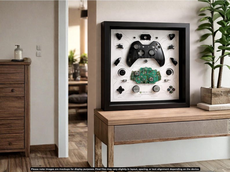 Xbox Controller Teardown Template, Gamepad Disassembly Art Printable ...