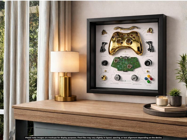 Xbox Controller Teardown Template, Gamepad Disassembly Art Printable ...