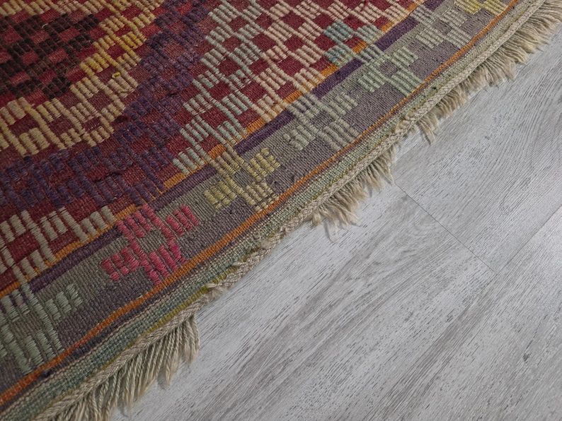 Sun-faded Turkish Cicim Kilim Rug, 6x10 Pastel Geometric Flatweave - Etsy