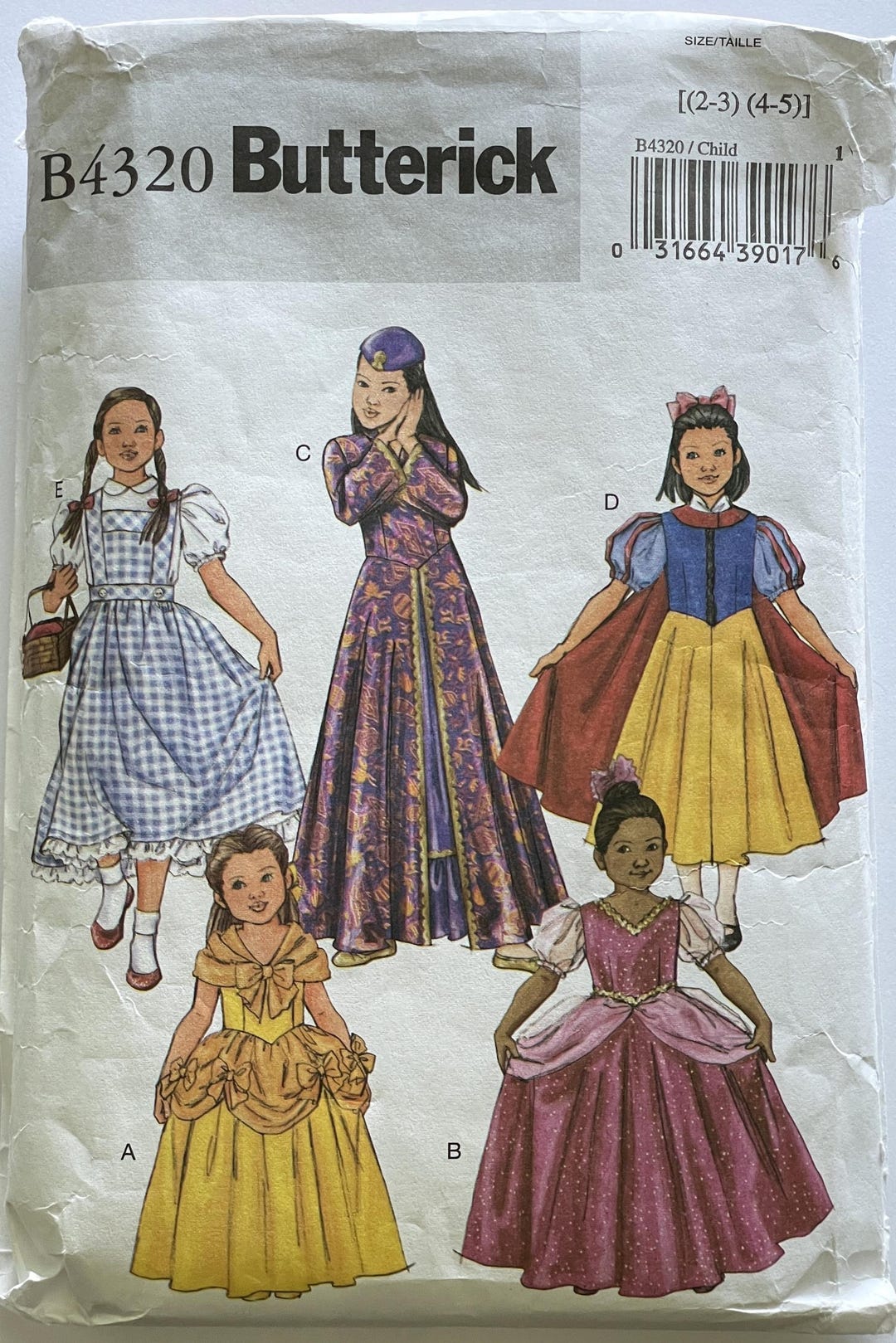 Butterick B4320, Costume Pattern - Dorothy - Snow White - Princess ...