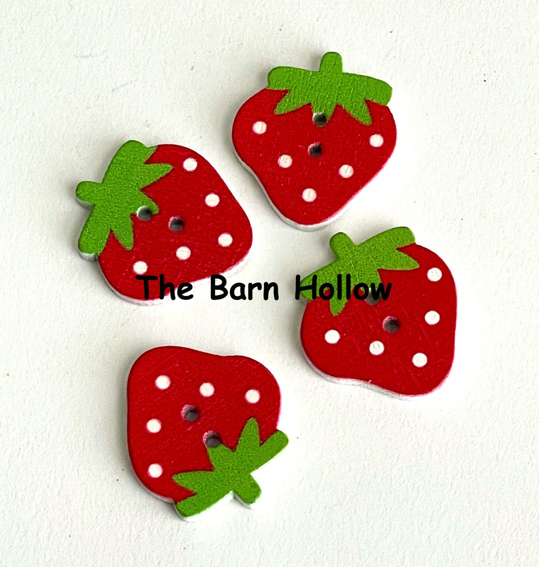 Strawberry Buttons, 4/pkg - Etsy