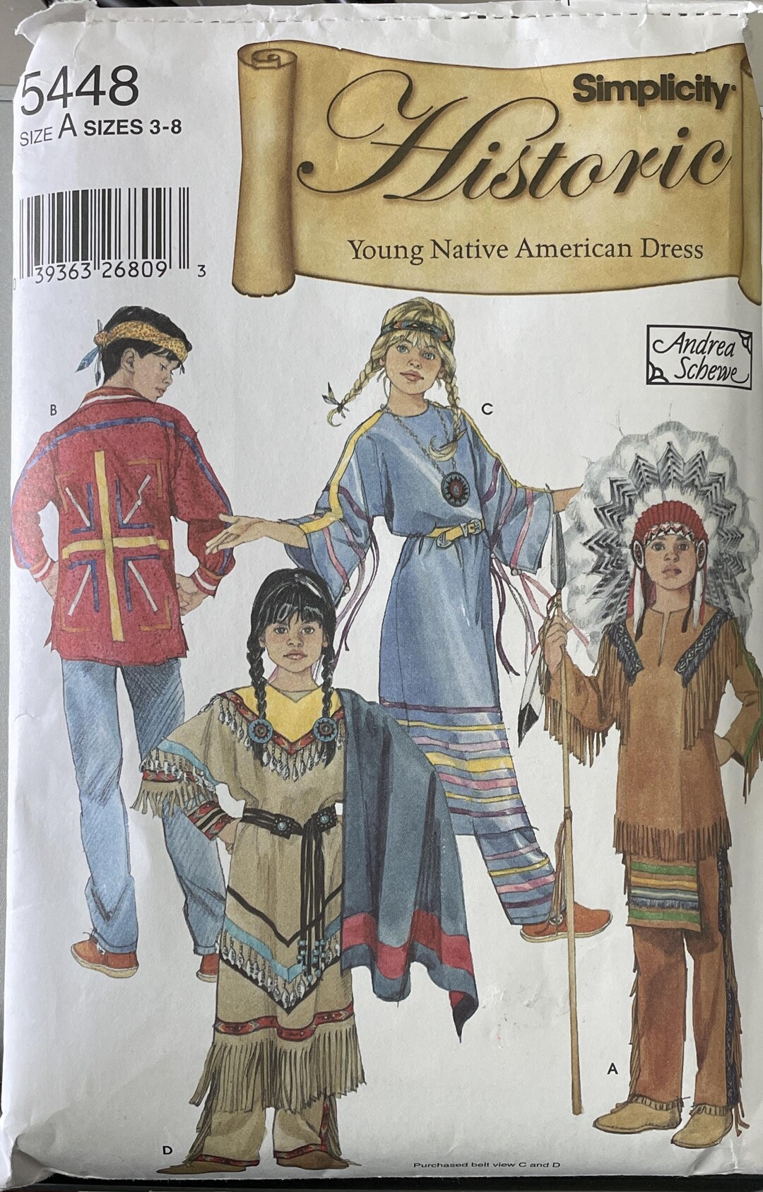 Simplicity 5448 - Historical Costume Pattern - Native American - Etsy