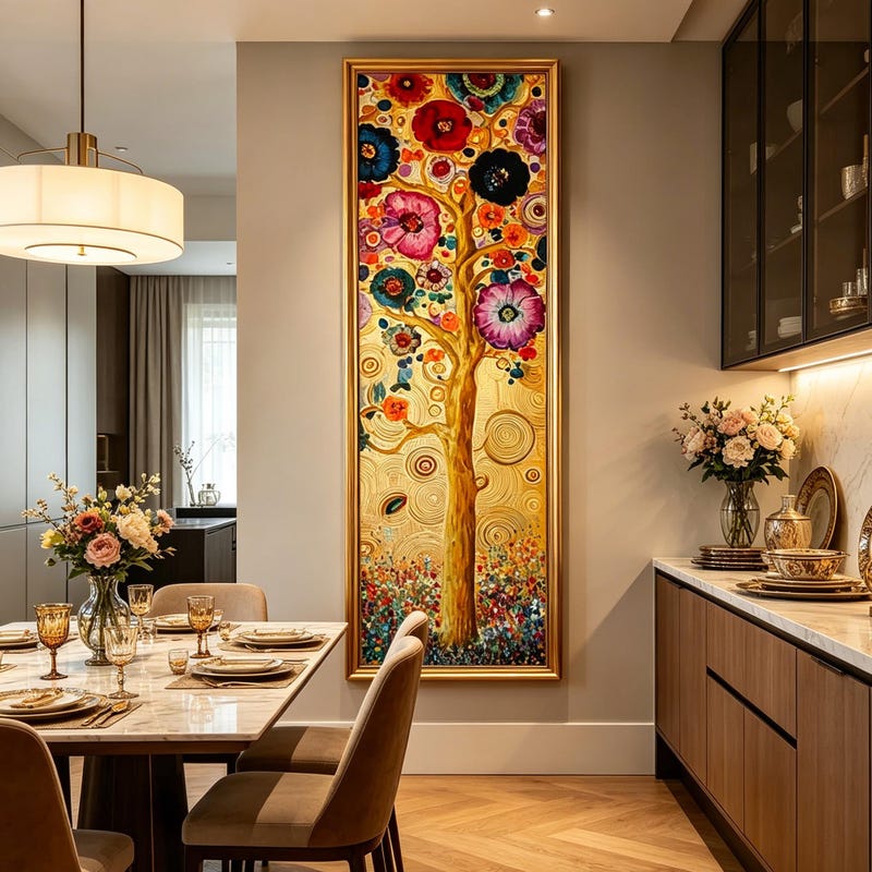 Klimt Narrow Art - Etsy
