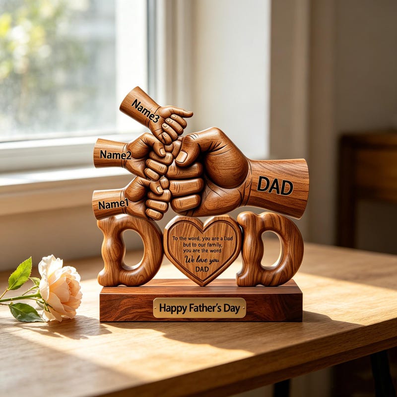 Dad Heart Wooden Plaque - Etsy