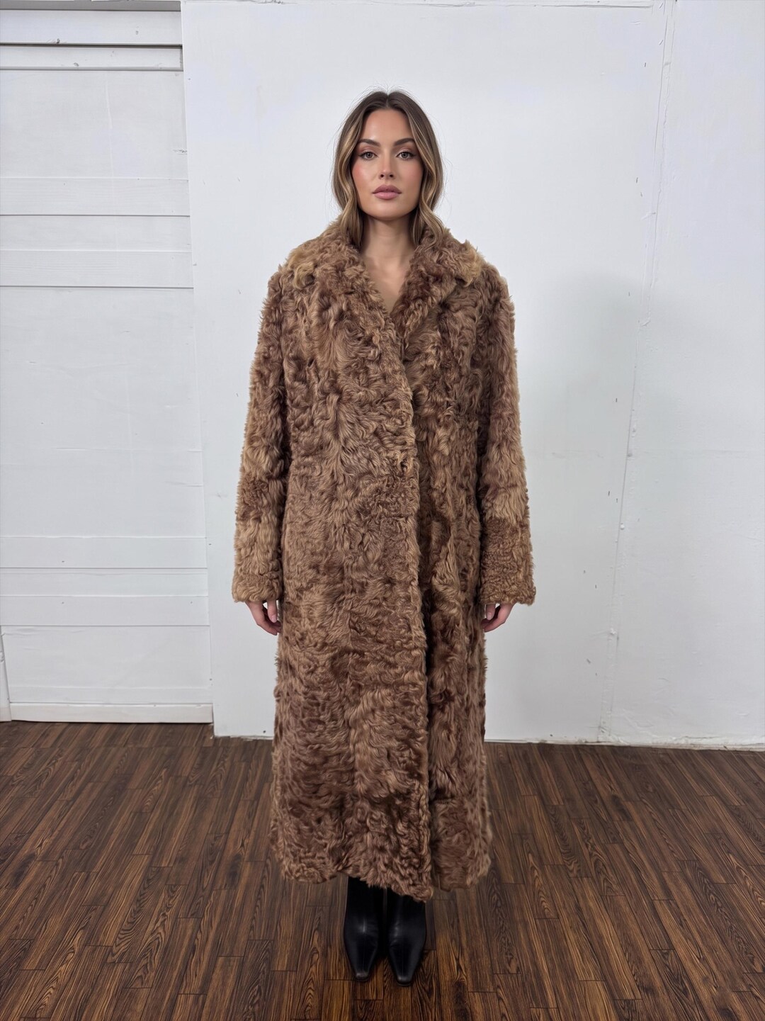 Vintage Persian Lamb Fur Coat: Authentic Curly Karakul Winter Jacket ...
