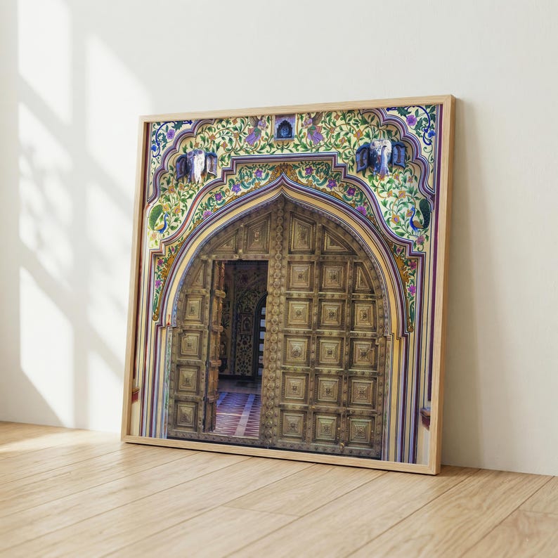 Buy 106, Rustic Indian Door Print Wall Art, Tranquil Home Decor, Online ...