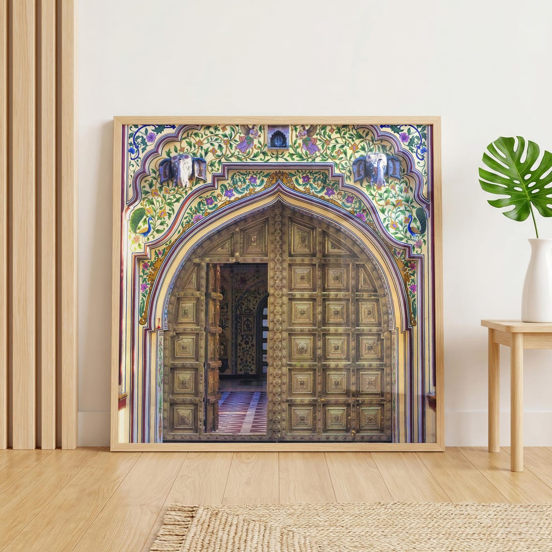 Buy 106, Rustic Indian Door Print Wall Art, Tranquil Home Decor, Online ...