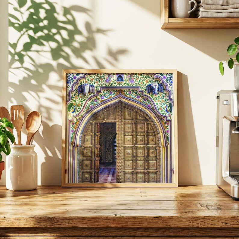 Buy 106, Rustic Indian Door Print Wall Art, Tranquil Home Decor, Online ...