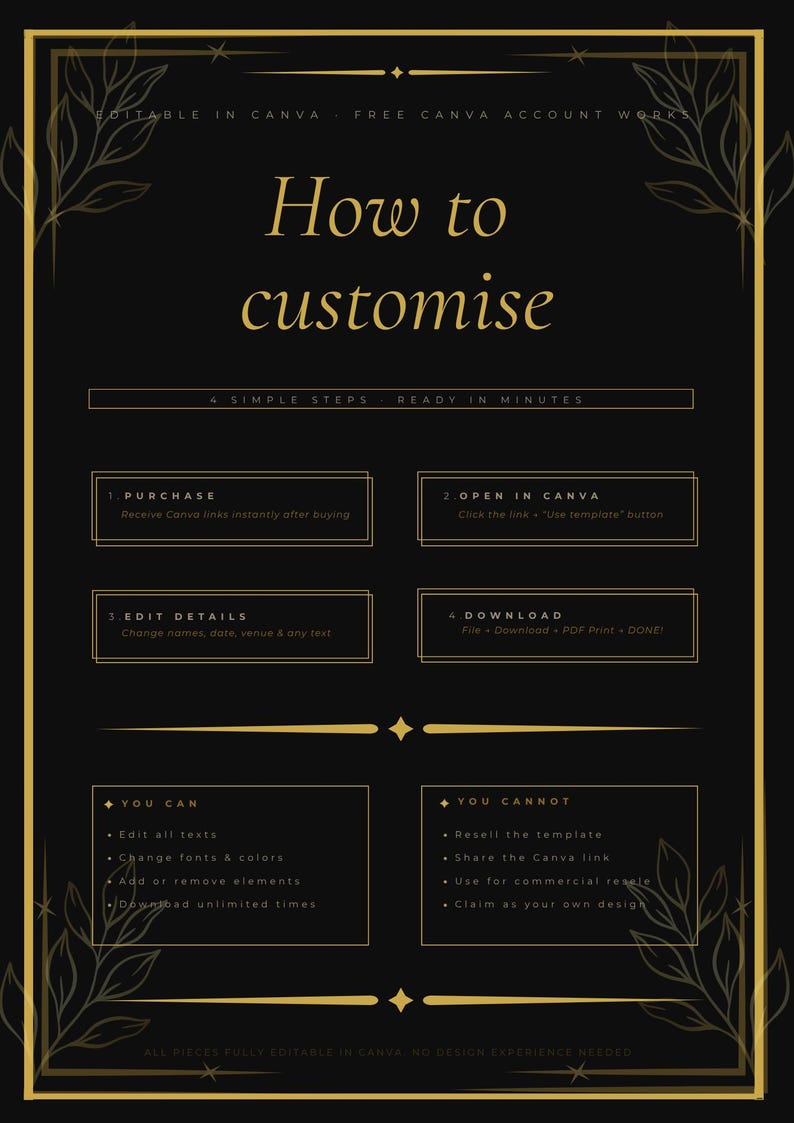 Art Deco Wedding Seating Chart | Black Gold Gatsby Template (24x18 ...
