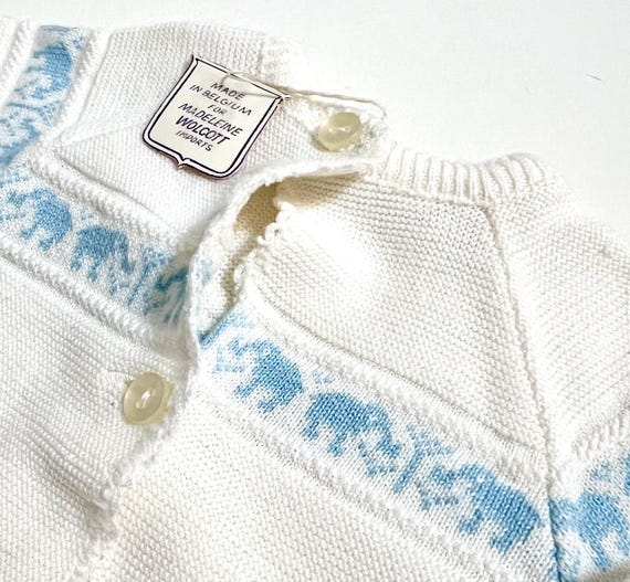 Preemie Boy/Girl Twin Elephant Sweaters - Gem