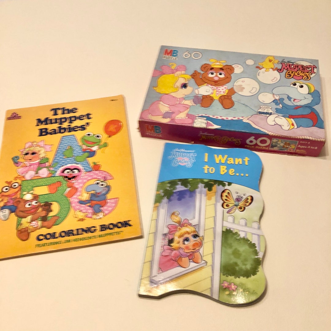 Vintage Muppet Babies Coloring Book, Board Book & Puzzle - Etsy