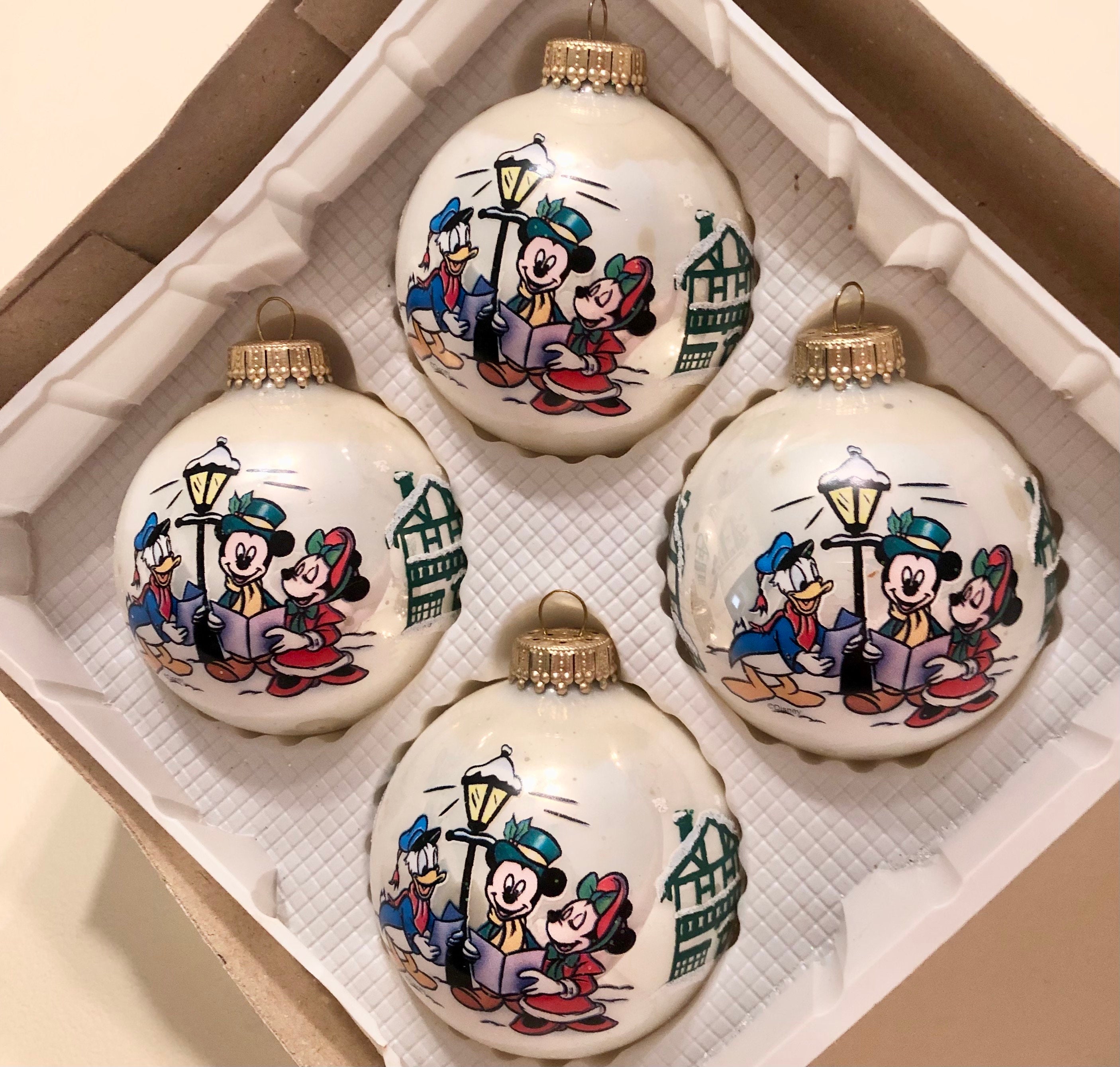 Vintage Disney Glass Ball Ornaments Etsy