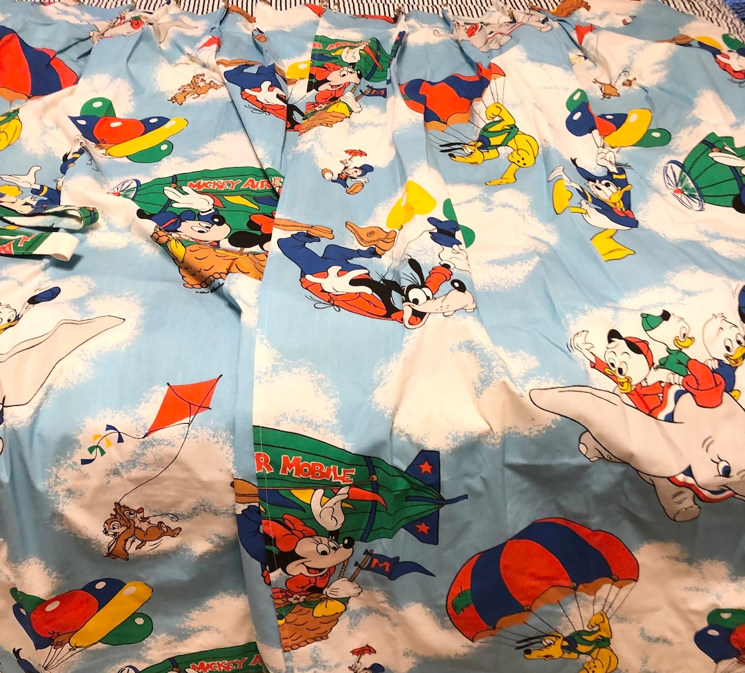 Vintage 1980s Walt Disney Curtain Set - Etsy
