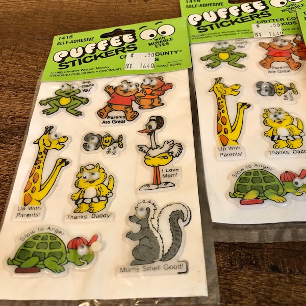 Vintage Puffy Stickers - Etsy
