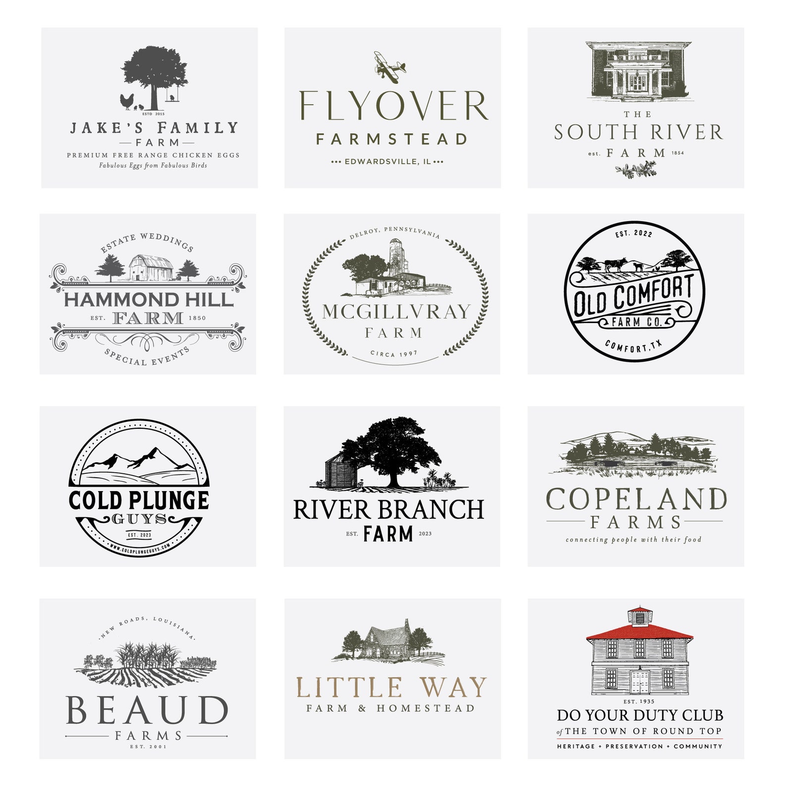 Farm Logo Design Premium Branding Package Farmhouse Logo Rustic Farm ...