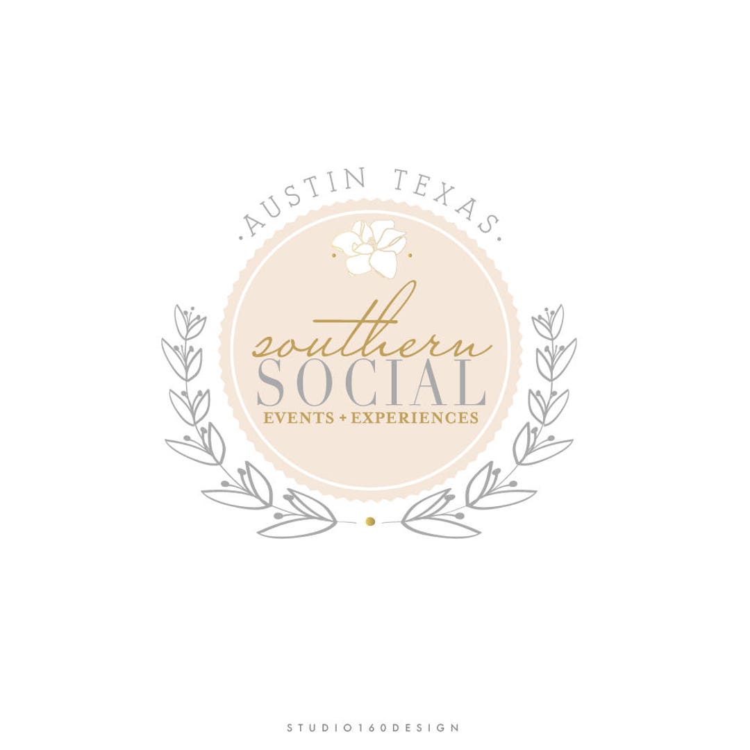 Magnolia Logo Design - Southern Logo Design - Feminine Logo - Interior ...