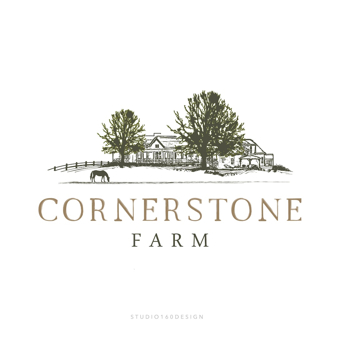 Custom Farm Logo Design: Rustic Illustration, Business Branding - Etsy