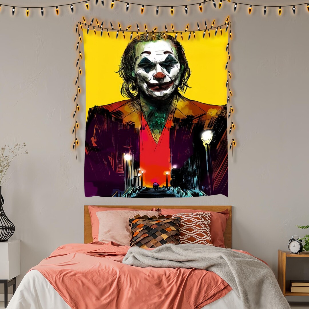 Heath Ledger Joker Oil Painting Tapestry | DC Comics Wall Hanging ...