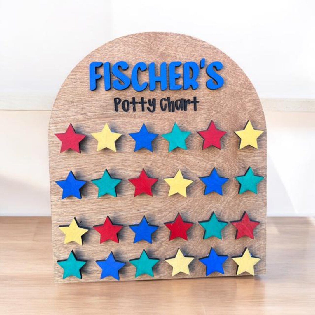 Custom Wooden Potty Training Reward Chart: Magnetic Star Tracker - Etsy