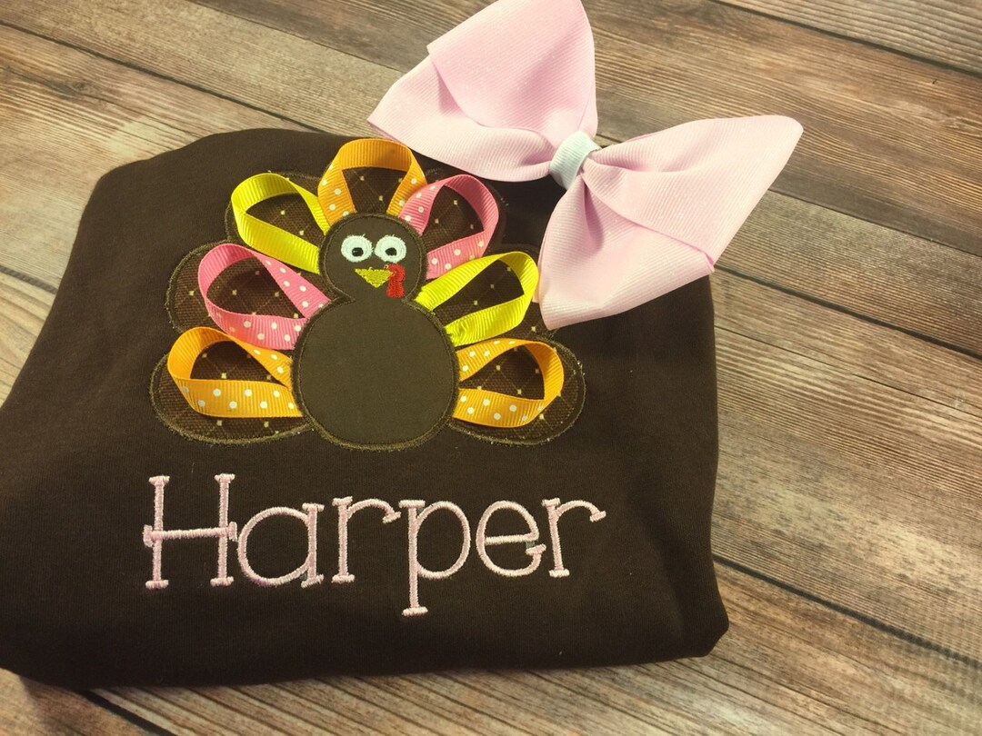 Girls Thanksgiving Shirt;turkey Shirt;girls Long Sleeve Shirt;girls ...