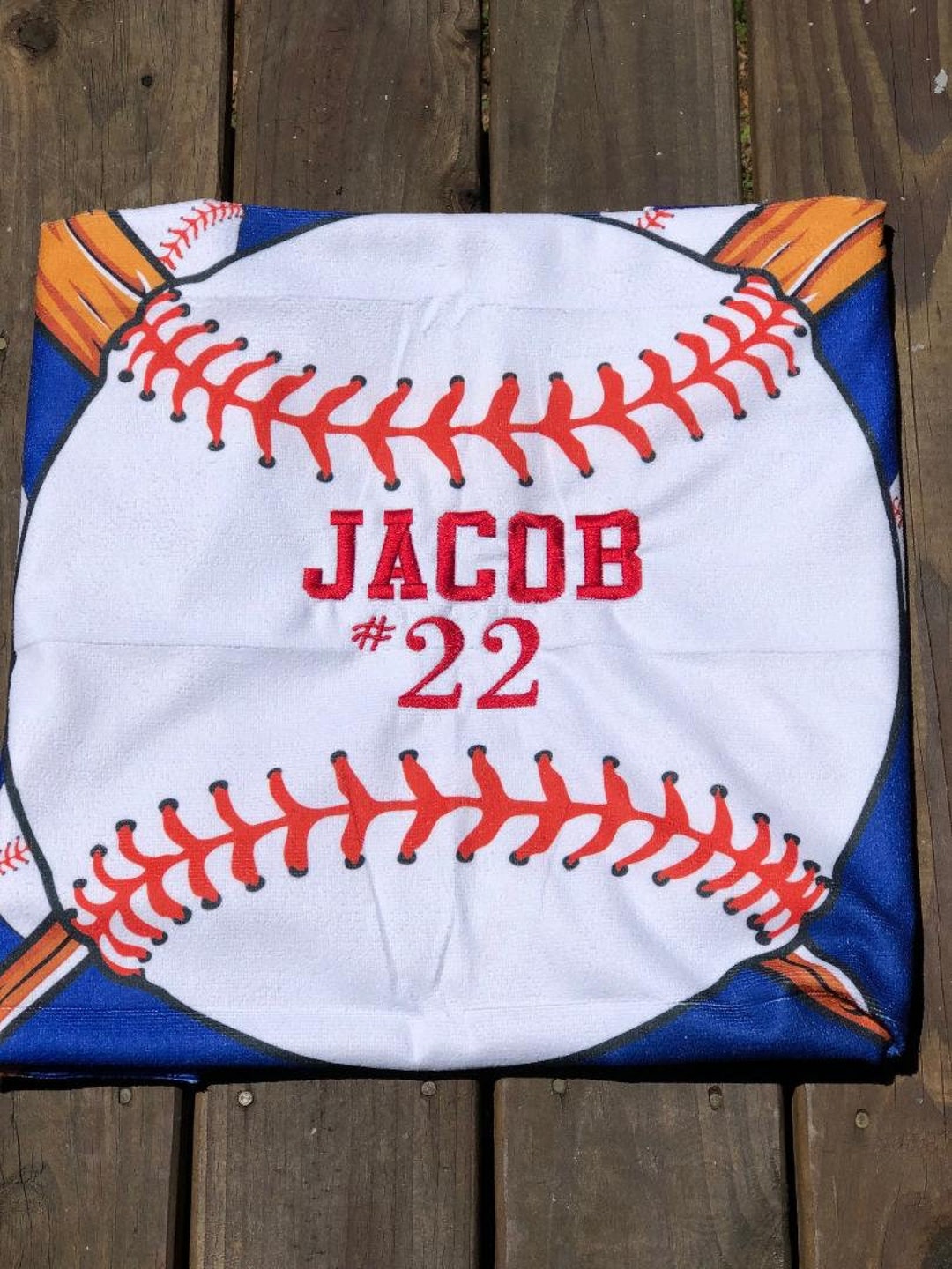 Baseball Beach Towel;personalized Towel;kids Beach Towel;embroidered ...