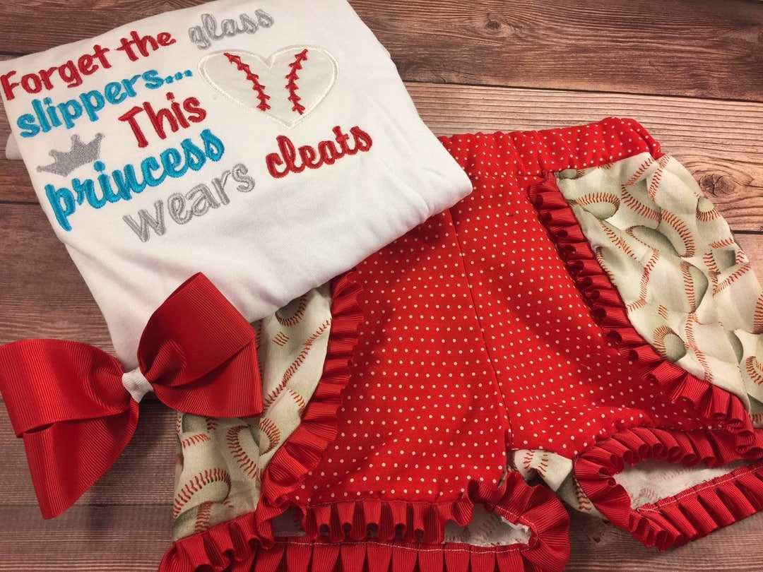 Girl Boutique Outfit;girl Baseball Shirt;princess Wears Cleats;shirt ...