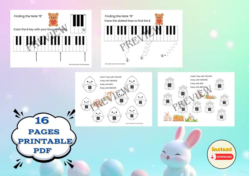 Music Theory Worksheets Printable Easter : Finding FGAB Worksheets and ...