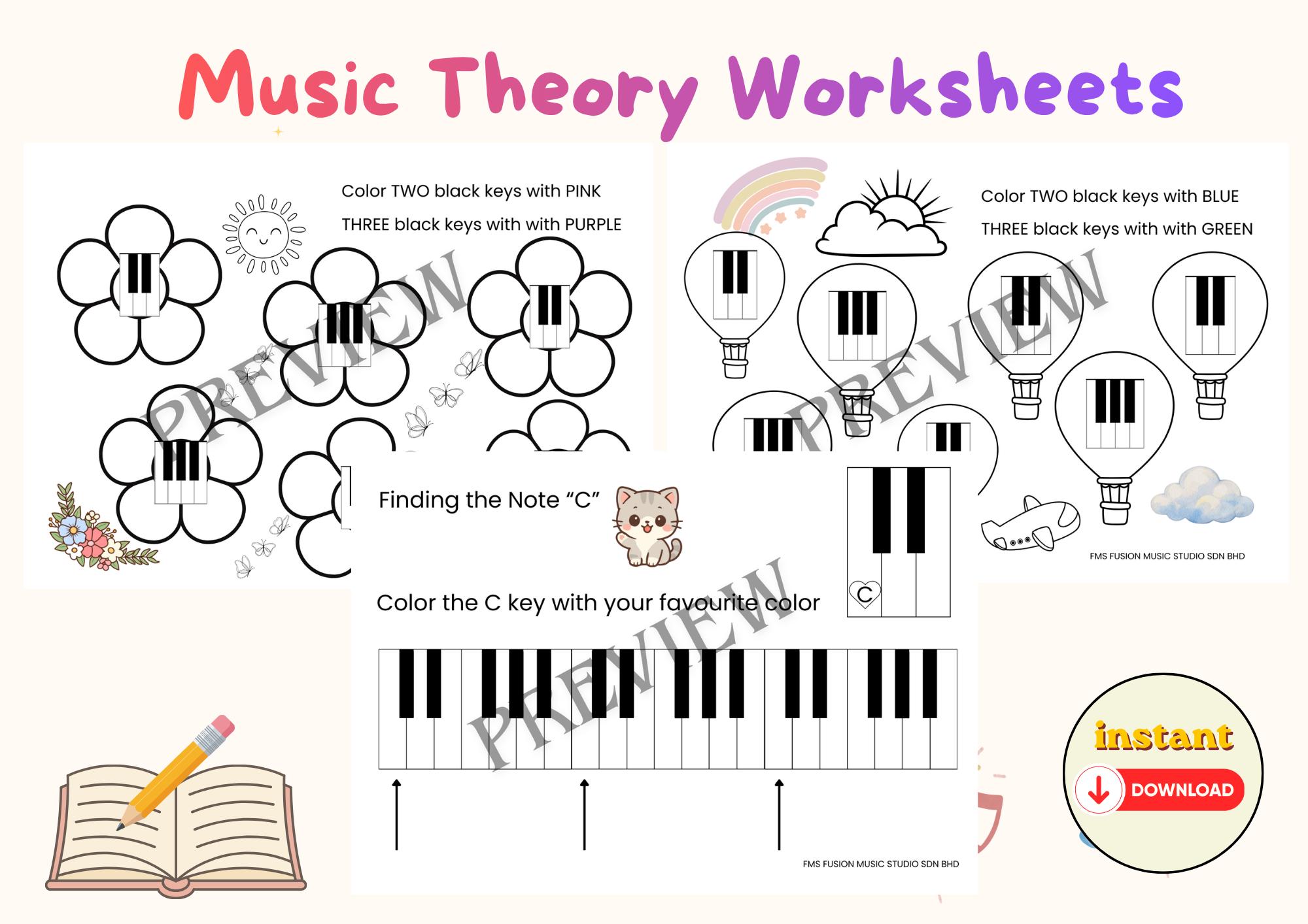 Music Theory Worksheets: Finding CDE Worksheets and Activities - Etsy