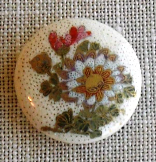 Large Vintage Satsuma Button C.1920's - Etsy