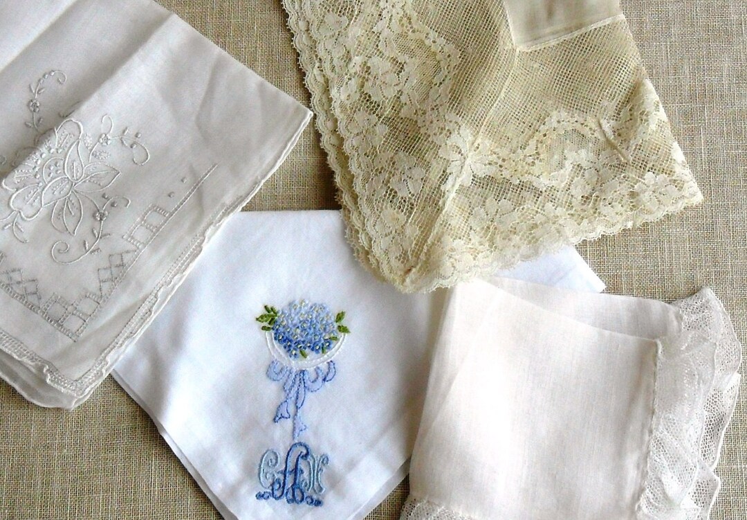 A Collection of Four Vintage Handkerchief - Etsy