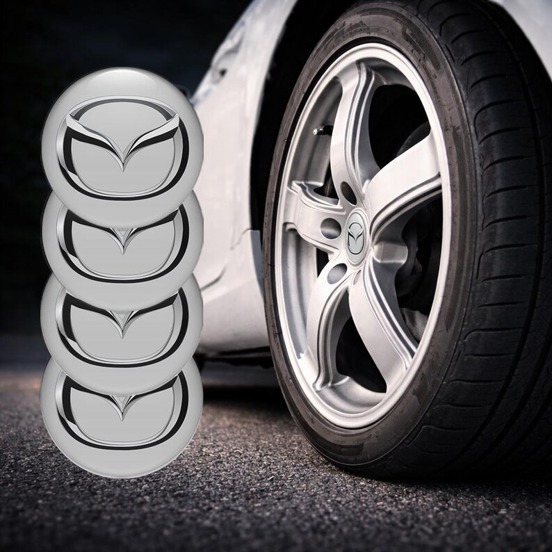 Mazda Resin Wheel Cap Stickers Glossy Overlay Set - Etsy