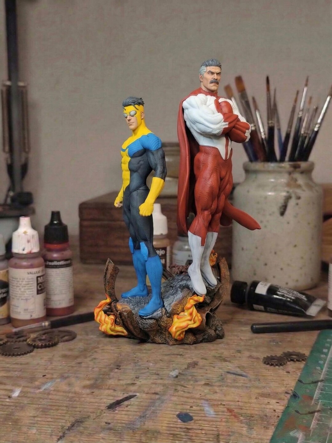 Invincible & Omni Man Figurine Set, 3D Printed Superhero Figures, Comic ...