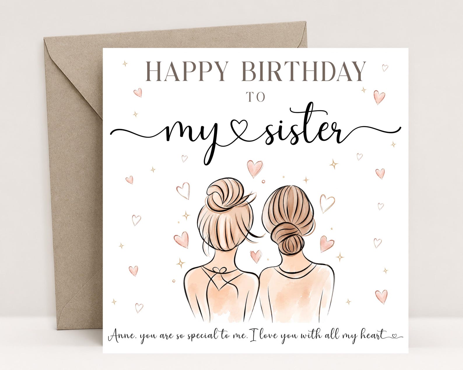 Personalized Sister Birthday Card, Happy Birthday Sister Card, Special ...