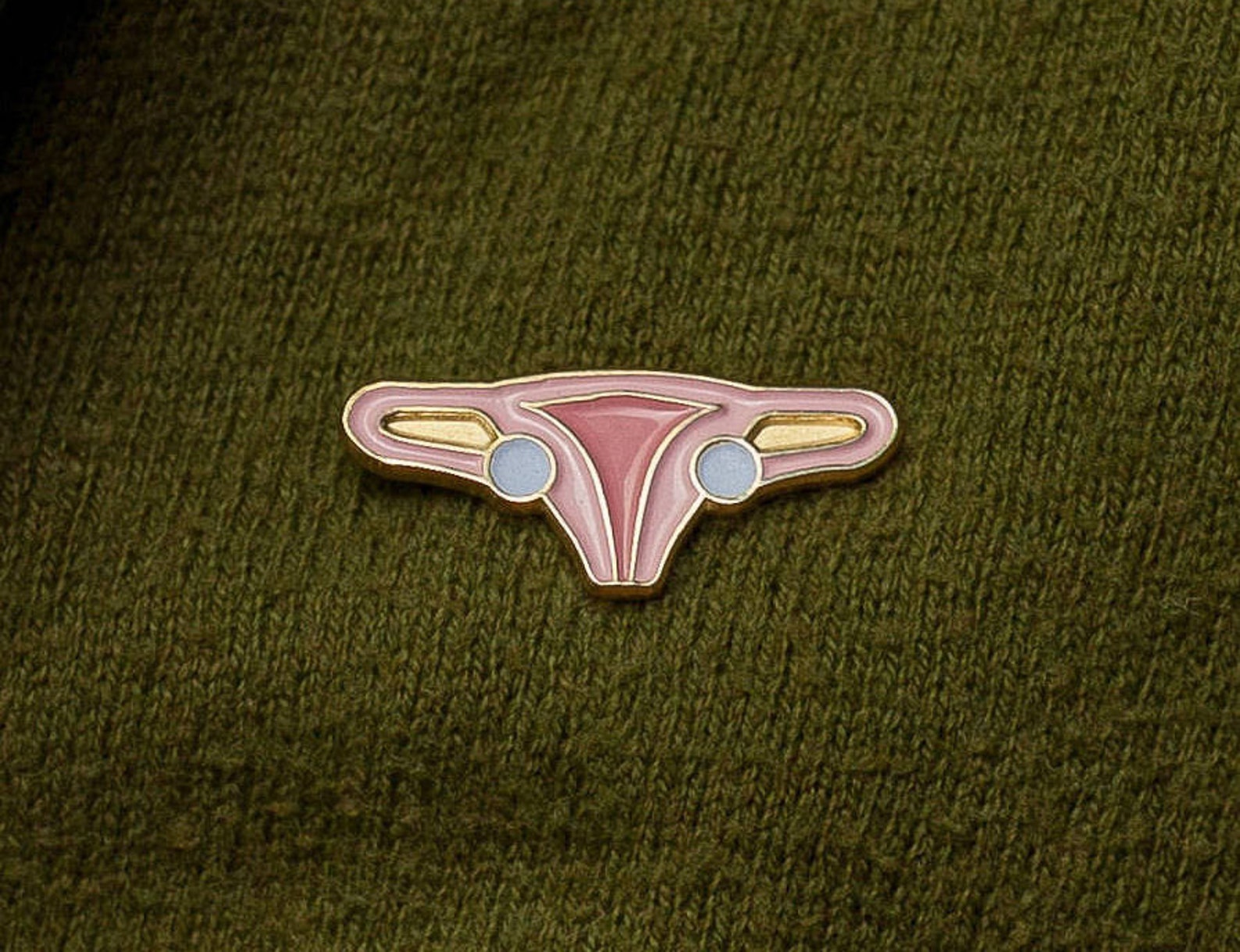 Enamel Uterus Pin With Glow in the Dark Ovaries Lapel Pin - Etsy