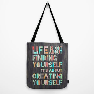 Inspirational Quote Tote Bag, Tote Bag, Typography Shopping Bag ...