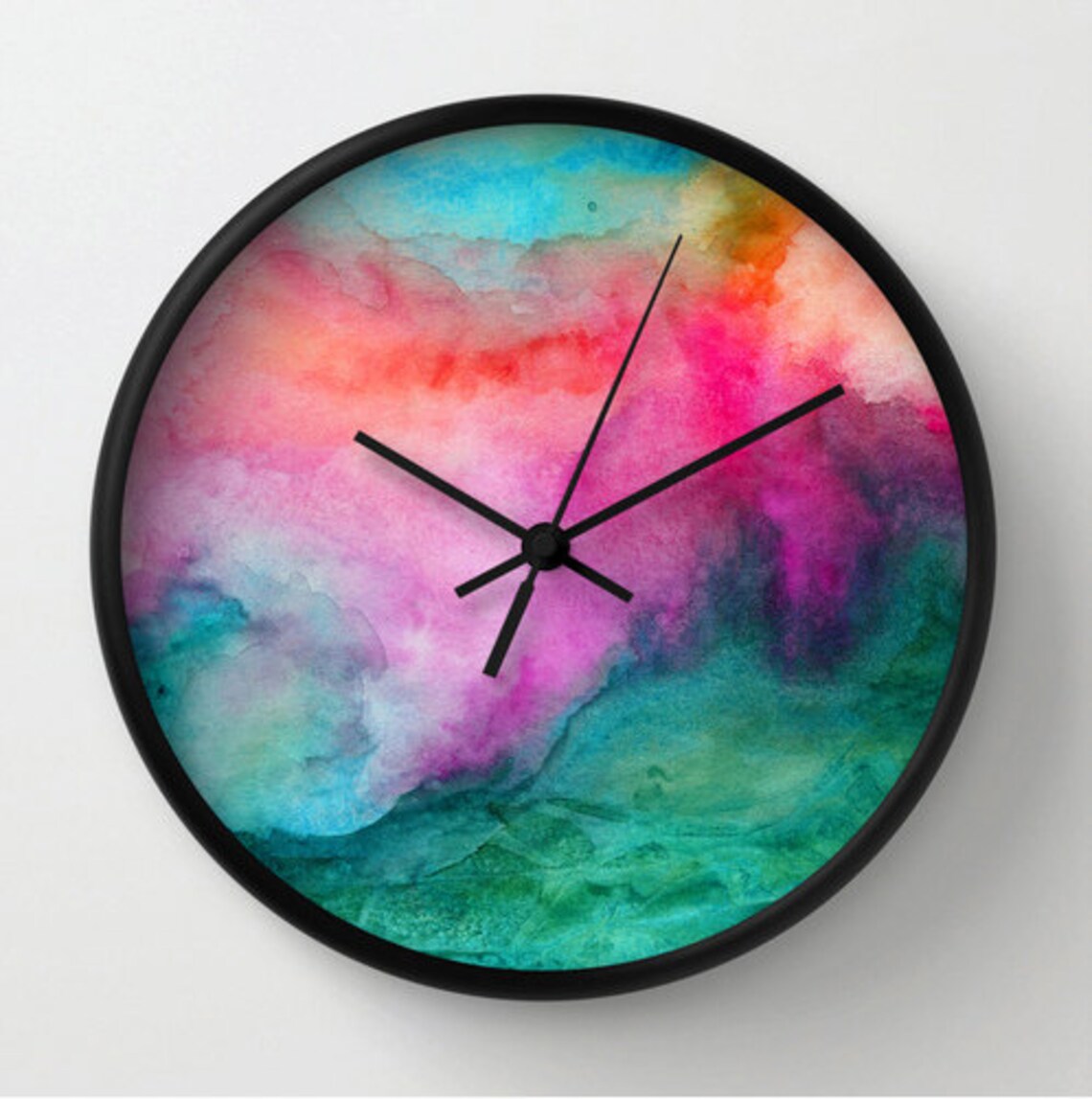 Watercolor Wall Clock, Modern Home Decor, Watercolor Design Clock ...
