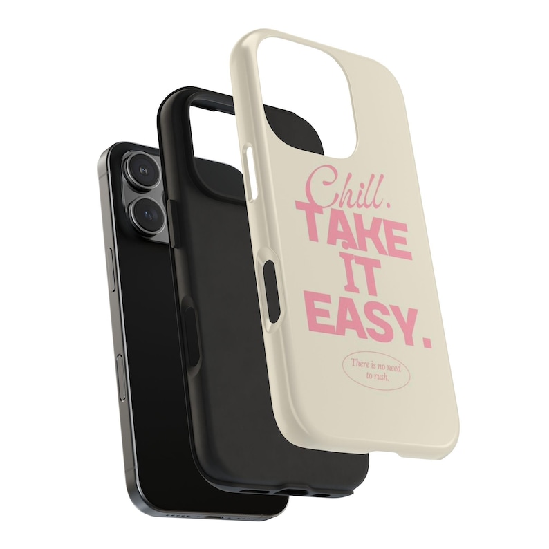 Chill Take It Easy iPhone Case – Retro Cream Minimalist Phone Cover - Etsy