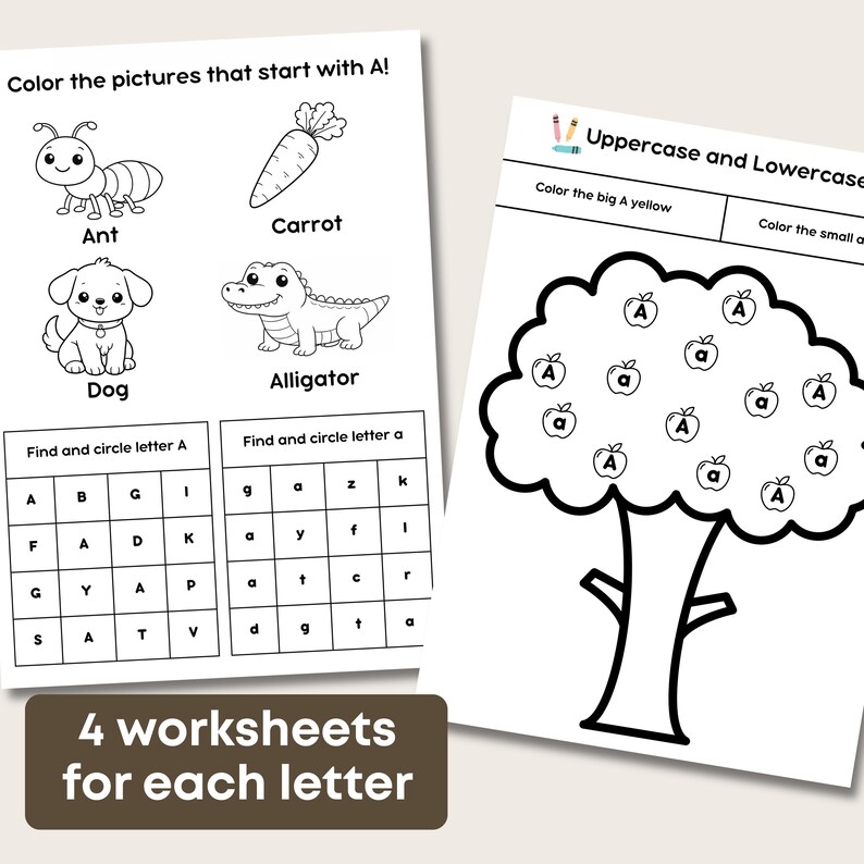 Preschool Alphabet Worksheets Printable, Kindergarten ABC Workbook PDF ...