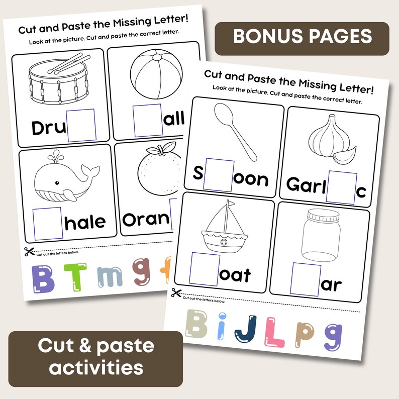 Preschool Alphabet Worksheets Printable, Kindergarten ABC Workbook PDF ...