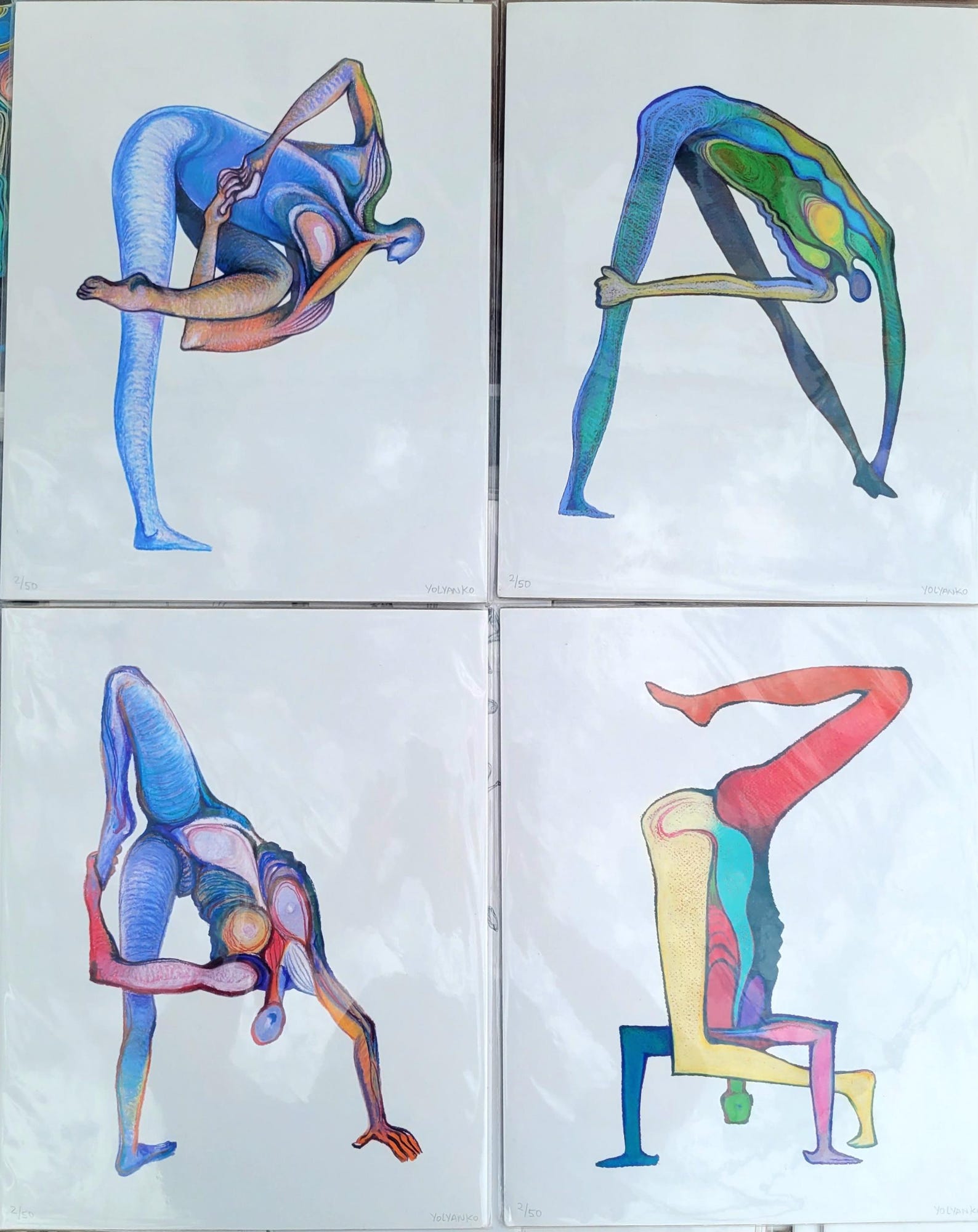 Yoga Sequence Colorful Yoga Pose | Downloadable Design for Decor and ...